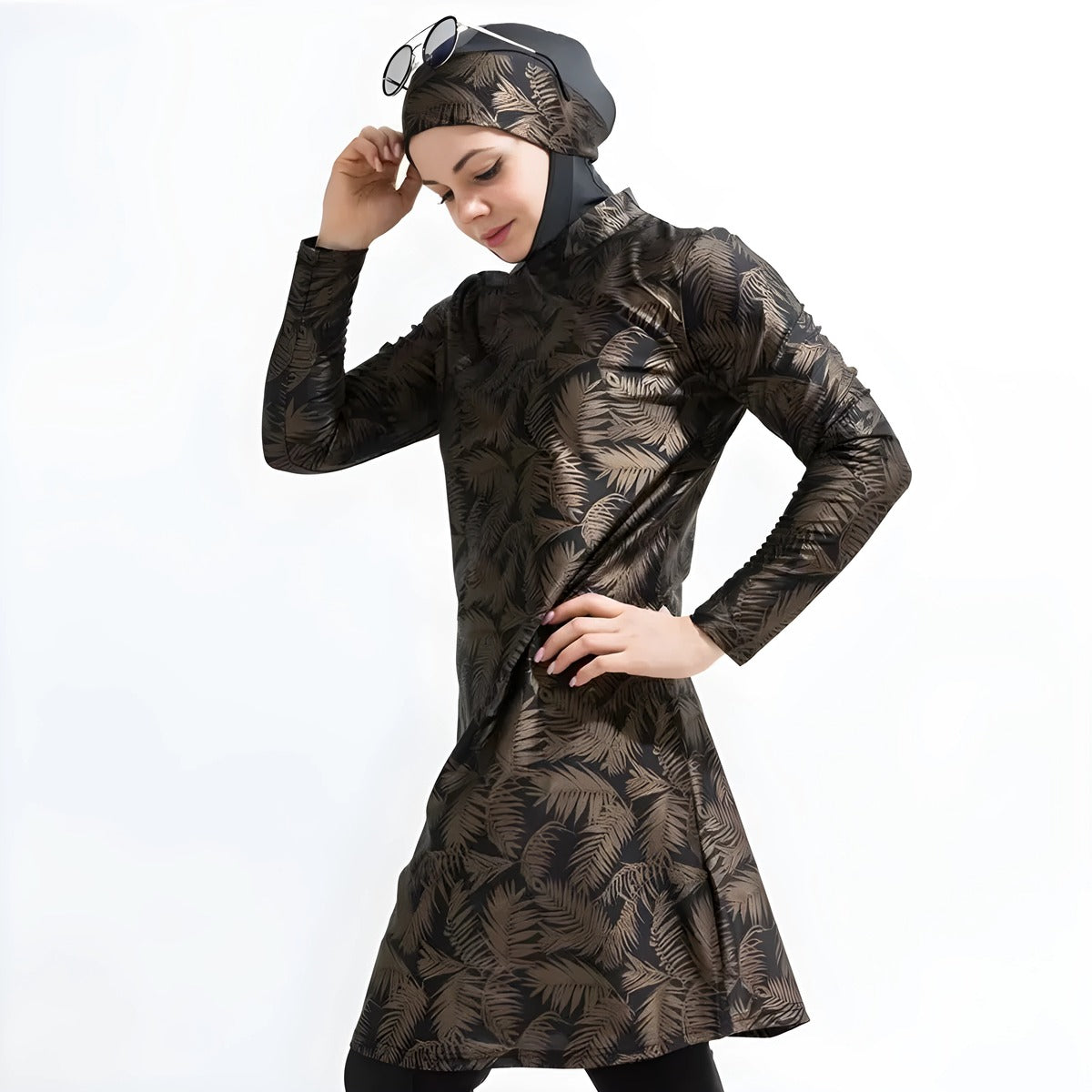 Full Coverage Swimwear – Tropical Serenity 3-Piece Burkini – AFFERMIE